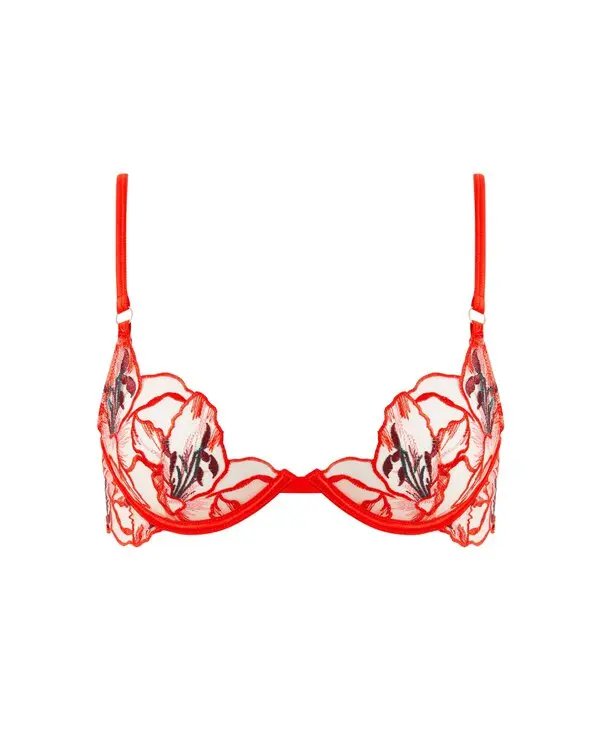Bluebella Asha Sheer Floral Bra - Red
