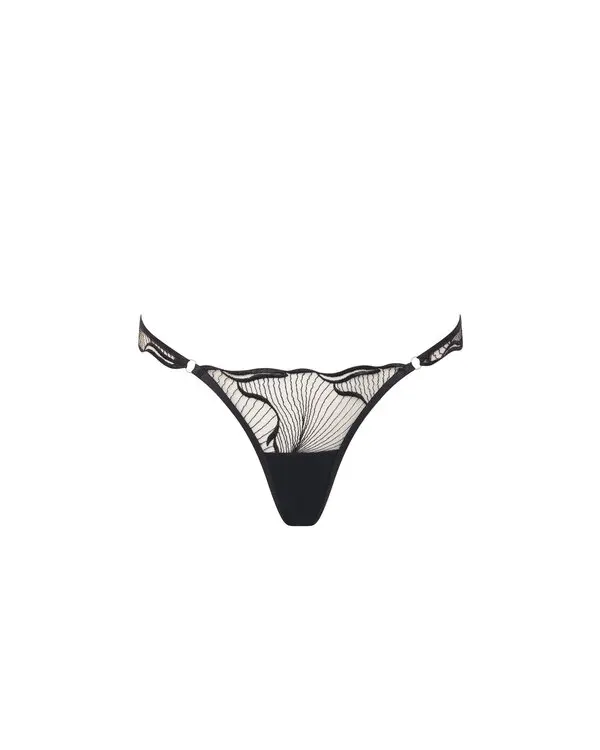 Bluebella Marabel Embroidered Sheer Panty - Black