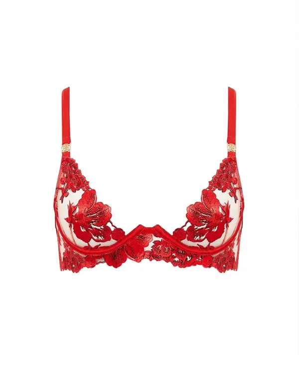 Bluebella Lavanya Embroidered Longline Bra - Red