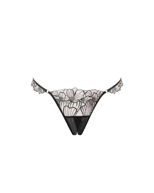 Bluebella Amarosa Open Embroidered Panty - Black