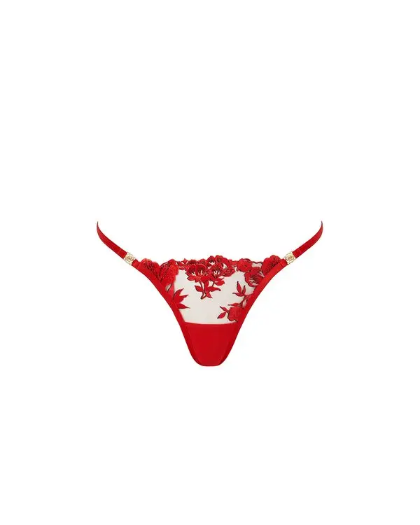 Bluebella Lavanya Floral Embroidered Thong - Red