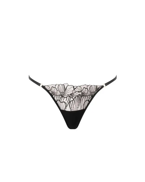 Bluebella Amarosa Floral Embroidered Thong - Black
