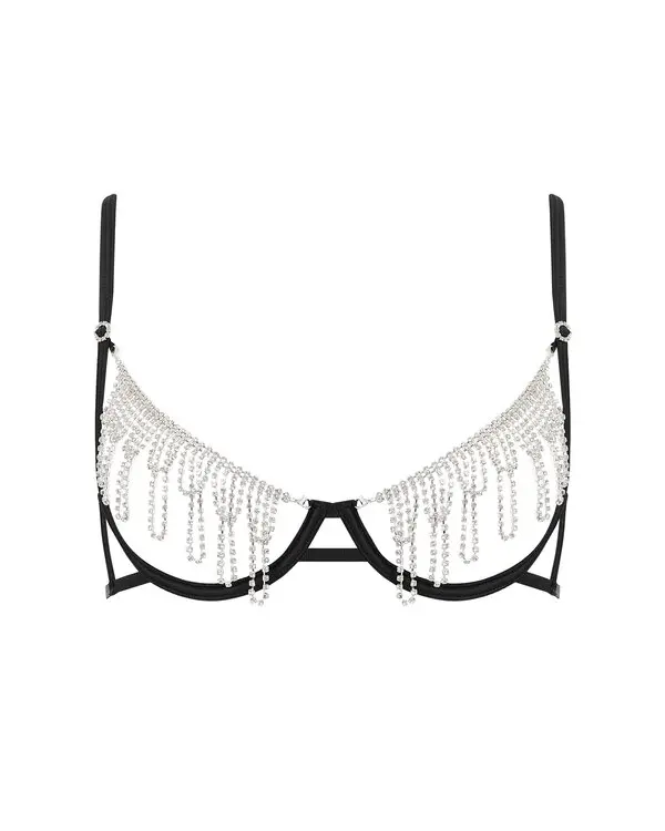 Bluebella Estelle Open Diamante Bra /silver - Black