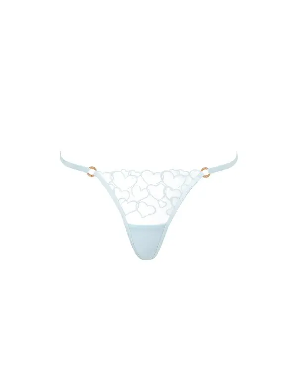 Bluebella Valentina Heart Thong Ice Water - Blue