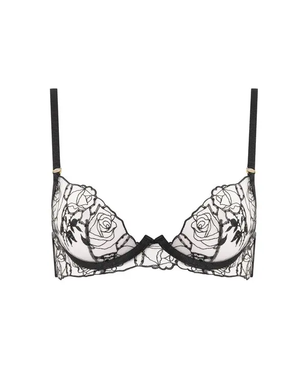 Bluebella Rosalie Embroidered Plunge Bra - Black