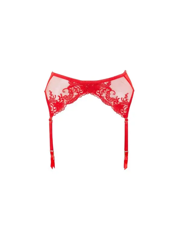 Bluebella Marseille Embroidered Garter Belt - Red