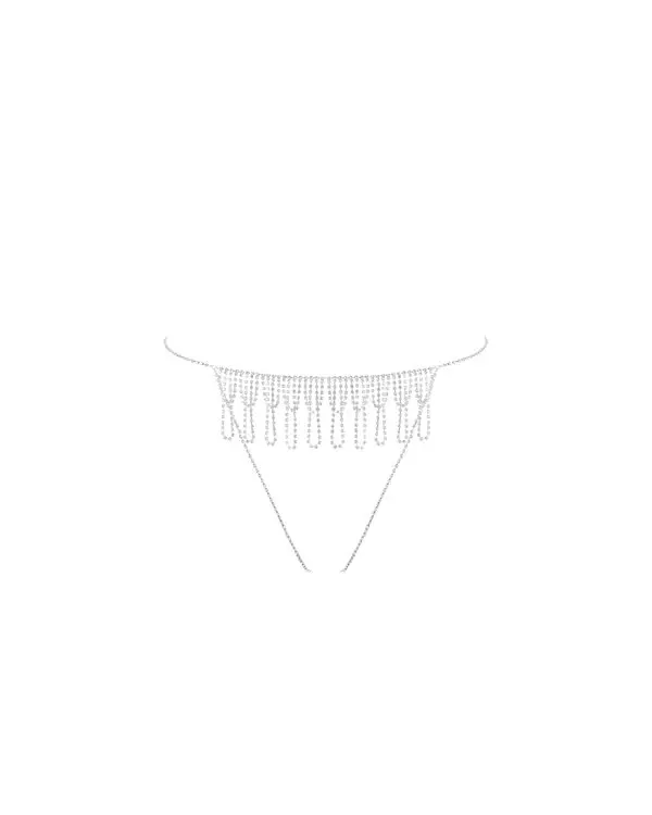 Bluebella Estelle Open Diamante Thong - Silver