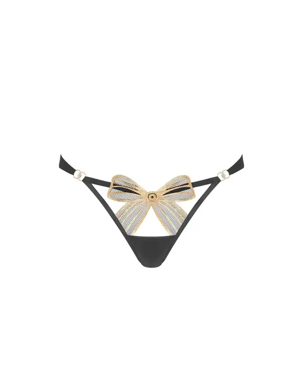 Bluebella Annabel Open-back Panties /gold - Black