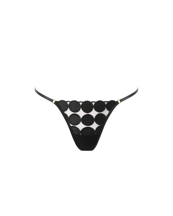 Bluebella Lia Polka Dot Thong - Black