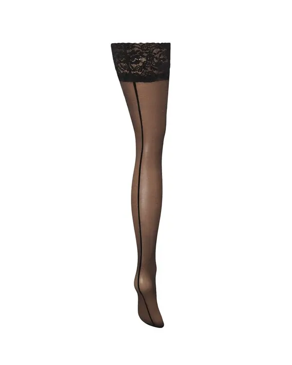 Bluebella Back Seam Lace Top Stockings - Black
