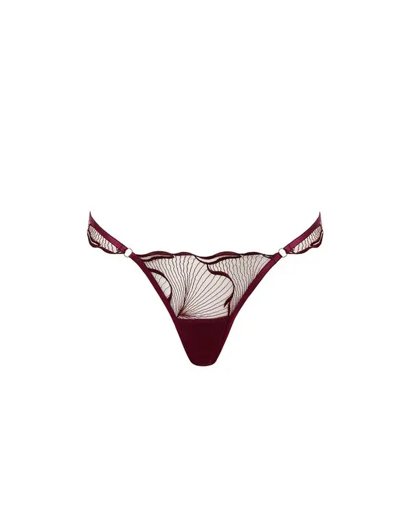 Bluebella Marabel Embroidered Sheer Panty Cherry - Red