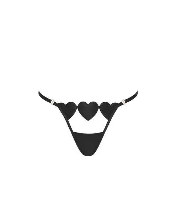 Bluebella Gia Open Heart Thong - Black