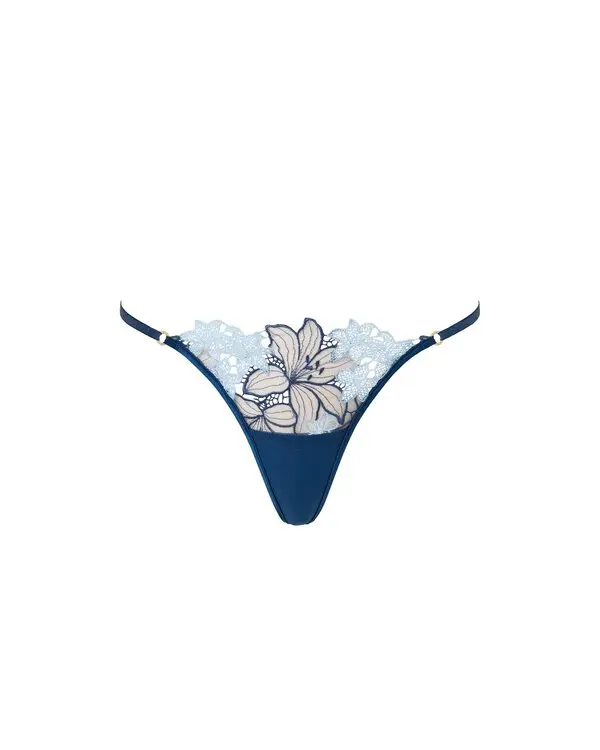 Bluebella Calantha Floral Lace Thong - Blue