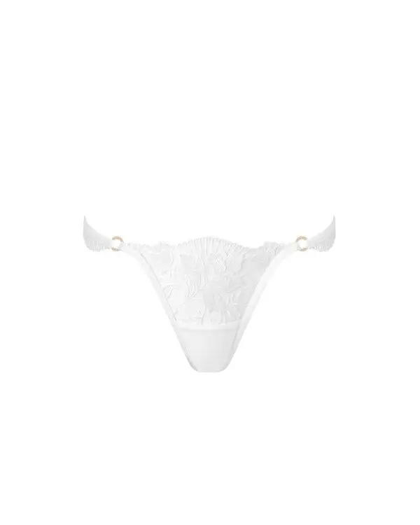 Bluebella Gabriella Floral Embroidered Thong - White