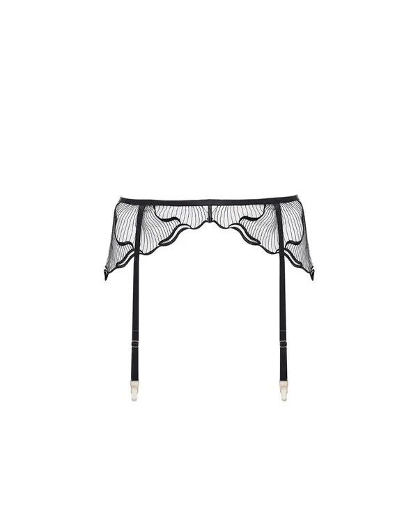 Bluebella Marabel Embroidered Suspender Belt - Black