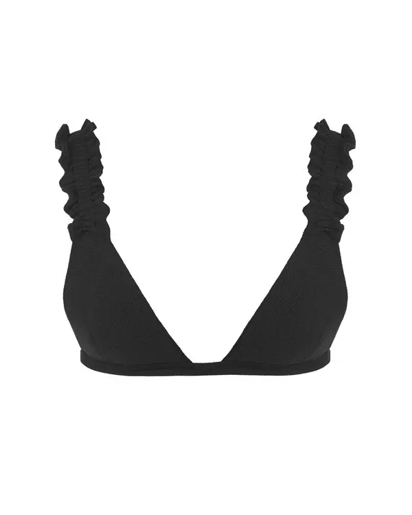 Bluebella Flores Ruffle Bikini Top - Black