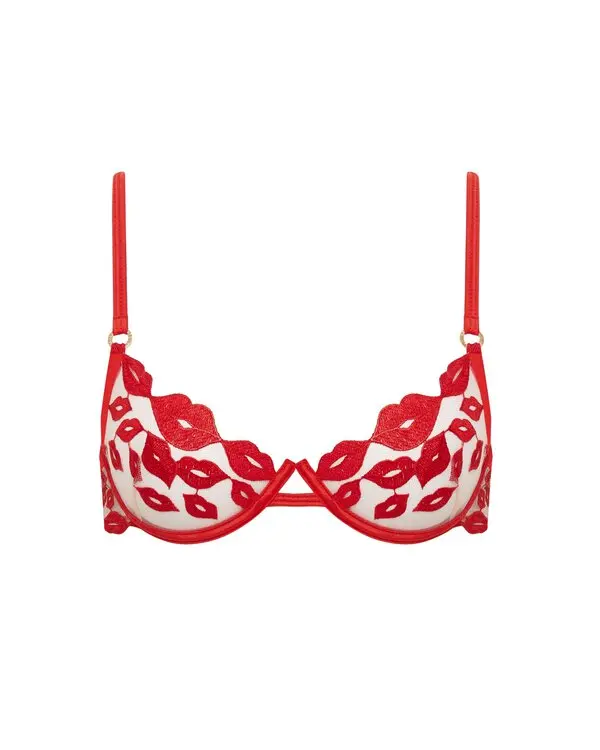Bluebella Marian Embroidered Balcony Bra - Red