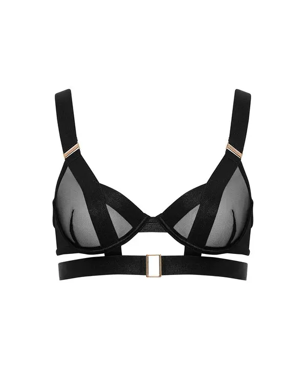 Bluebella Trinity Sheer Strappy Bra - Black