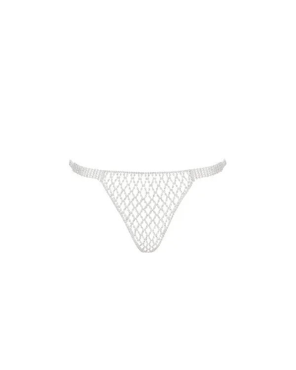 Bluebella Elsa Diamond Lattice Thong - Silver