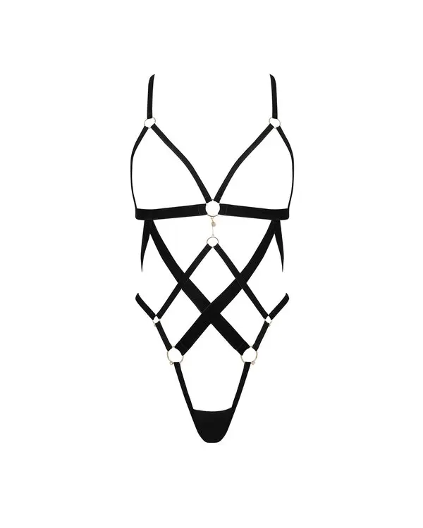 Bluebella Simone Open Harness Bodysuit - Black