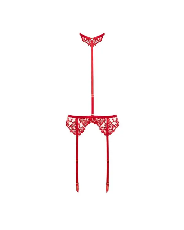 Bluebella Samara Suspender Harness With Detachable Collar - Red