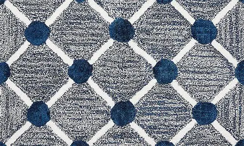 MACKENZIE-CHILDS Lattice Dot Bath Rug - Navy