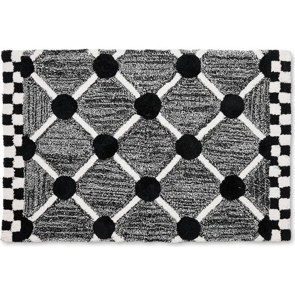 MACKENZIE-CHILDS Lattice Dot Bath Rug - Black