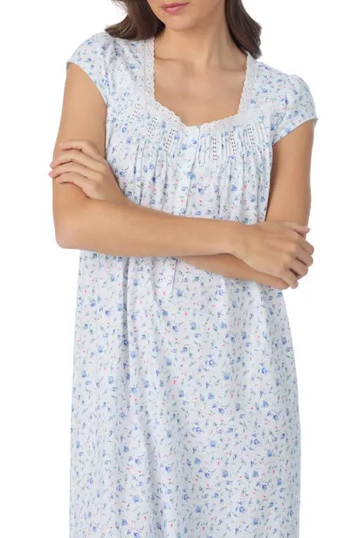 Eileen West Cap Sleeve Cotton Nightgown - Rosbud