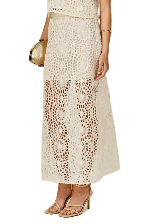 Endless Rose Textured Open Stitch Midi Skirt