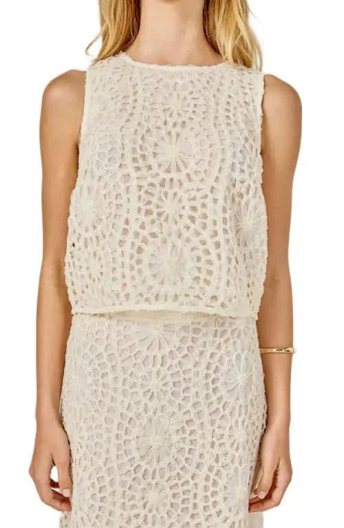 Endless Rose Textured Sleeveless Crop Top