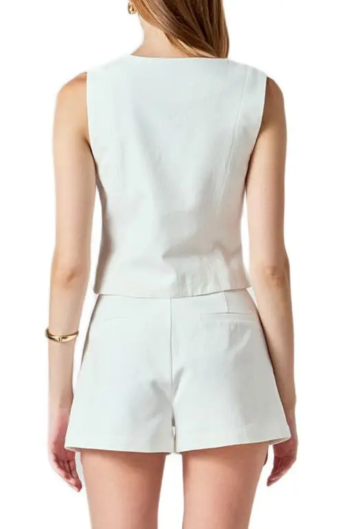 Endless Rose Linen And Cotton Cropped Vest