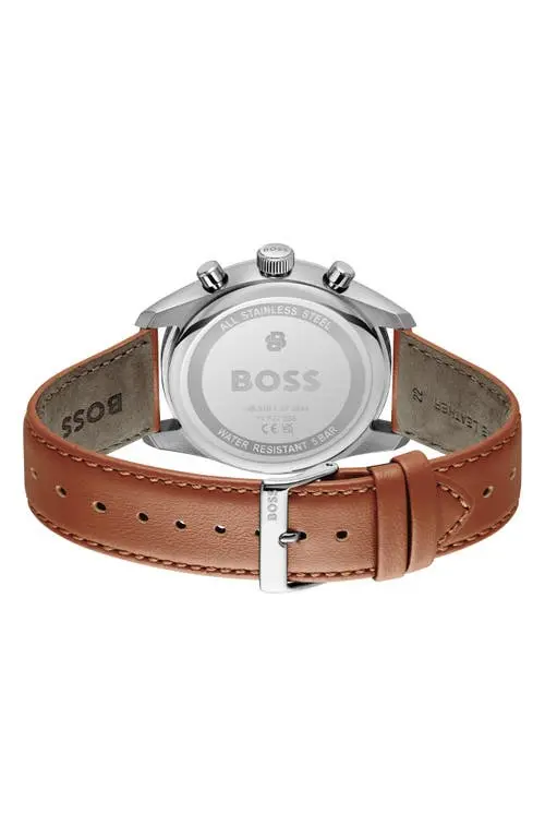 BOSS Grand Prix Chronograph Strap Watch - White