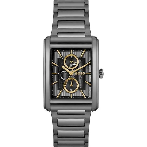 BOSS Principle Dress Multifunction Tank Bracelet Watch - Grey