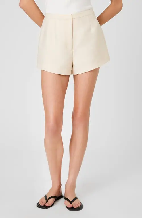 French Connection Structured Taffeta Relaxed Fit Shorts - Porcelain Cream
