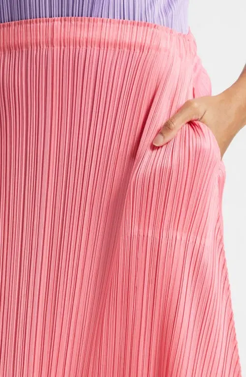 Issey Miyake Pleated Midi Skirt - Pink