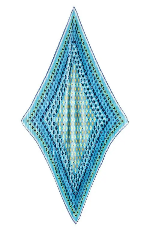 Echo Clover Pleated Diamond Scarf - Chambray