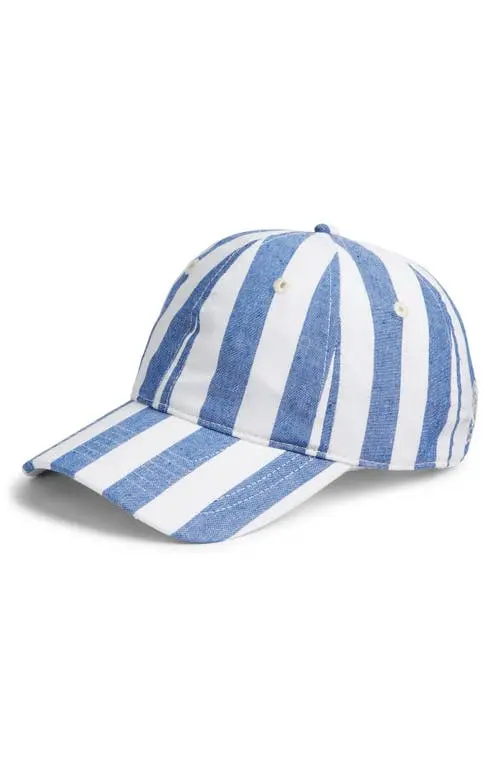 Echo Striped Cotton Baseball Cap - Chambray