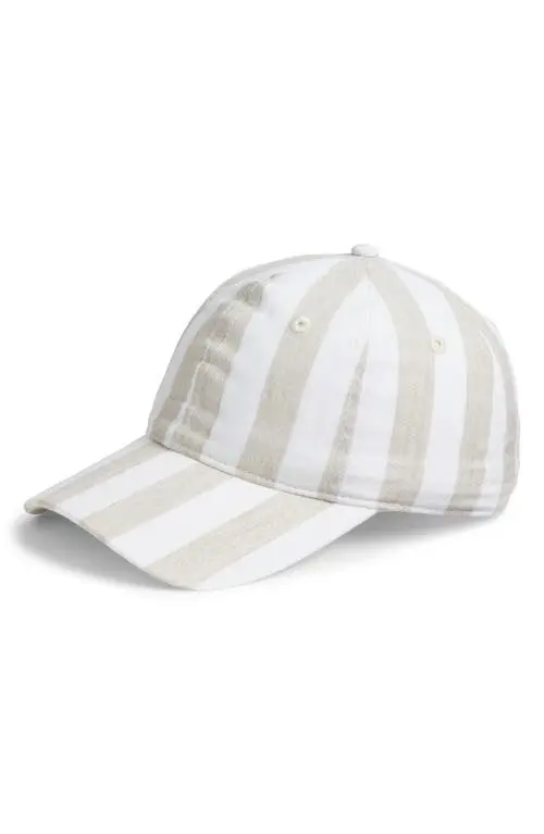 Echo Striped Cotton Baseball Cap - Natural