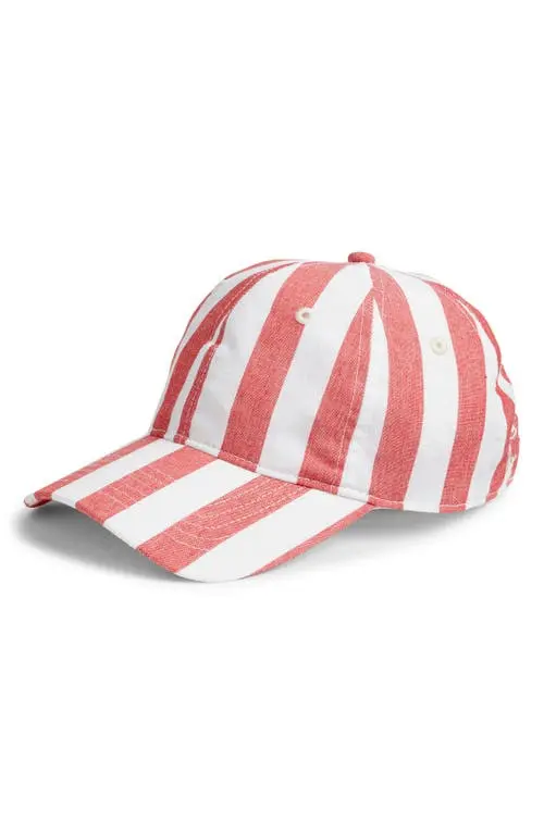 Echo Striped Cotton Baseball Cap - Red Clay