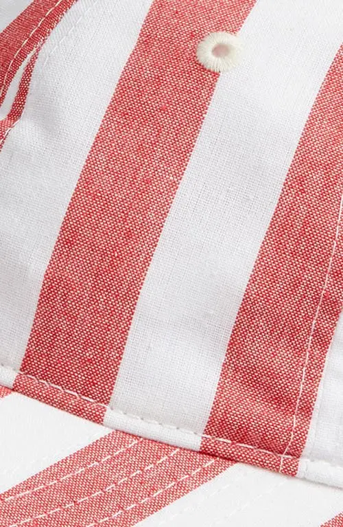 Echo Striped Cotton Baseball Cap - Red Clay