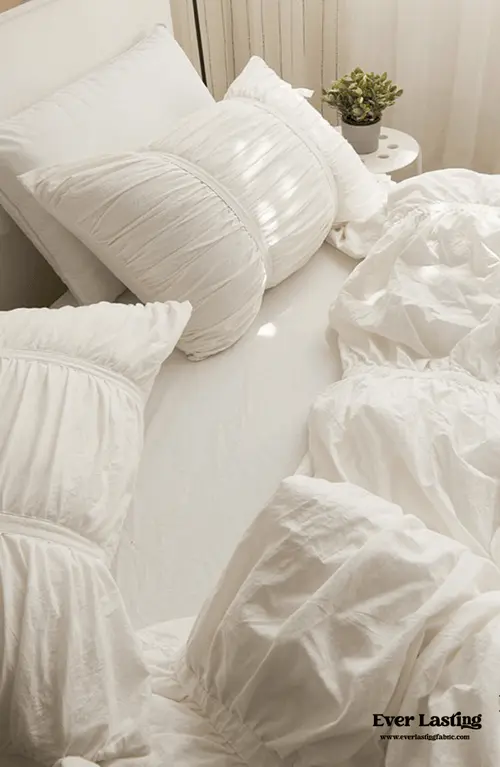 EVER LASTING Ruffle Ribbon Ties Duvet Cover