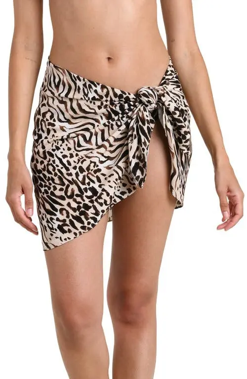 La Blanca Fierce Territory Tie Side Cover-up Sarong - Taupe