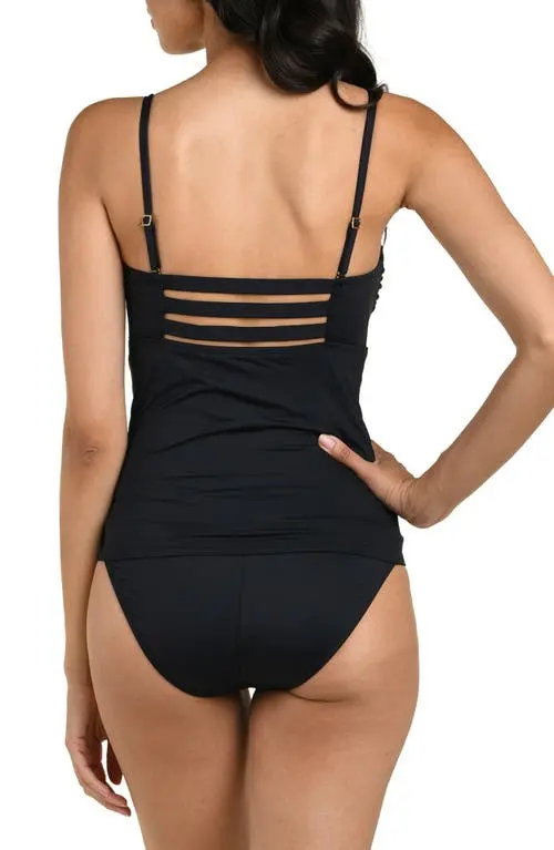 La Blanca Island Goddess Bandeau Tankini - Black