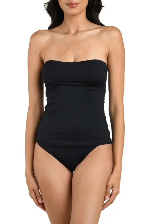 La Blanca Island Goddess Bandeau Tankini - Black