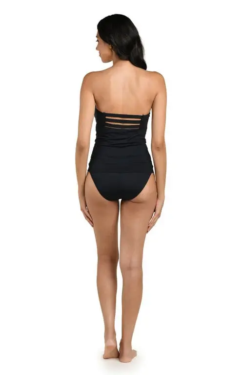 La Blanca Island Goddess Bandeau Tankini - Black