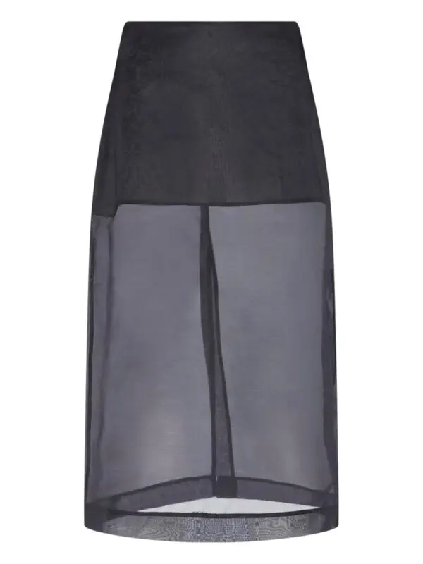 THE FRANKIE SHOP Silk Blend Midi Skirt - Black