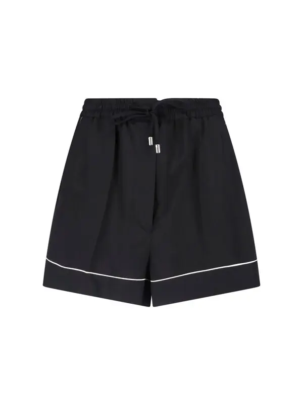 Sportmax Viscose Satin Shorts - Black