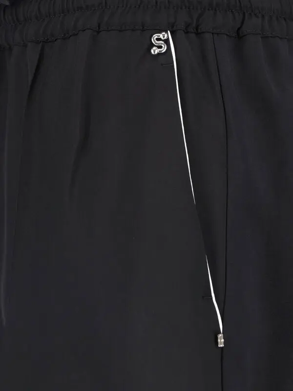 Sportmax Viscose Satin Shorts - Black