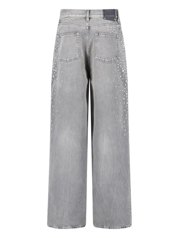 GOLDEN GOOSE Wide Leg Jeans With Studs