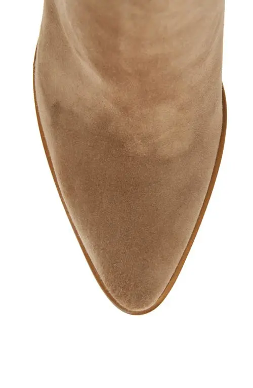 GIANVITO ROSSI Whipstitch Pointed Toe Bootie - Camel